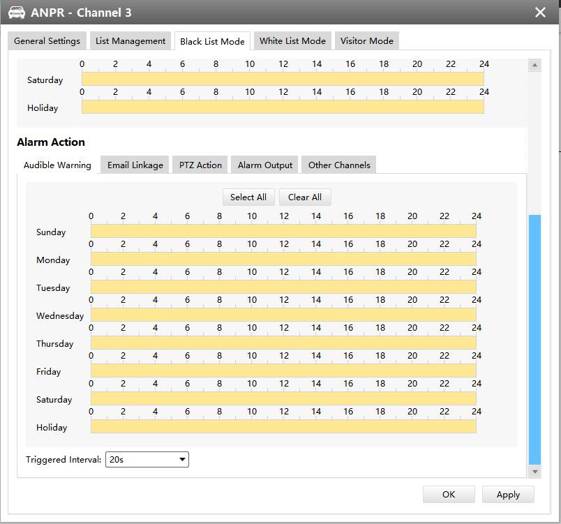 Black List Mode /White List Mode /Visitor Mode